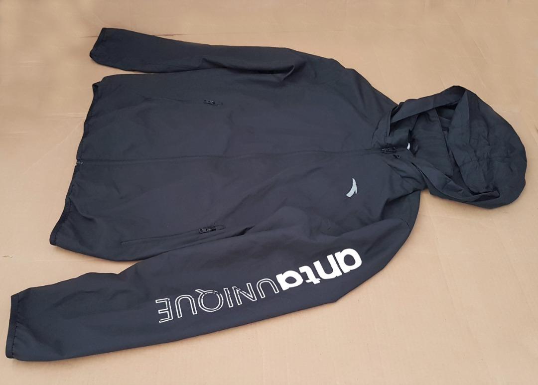 Versatile Anta Sports Jacket, Black Hoody Jacket, Foldable Hoody ...