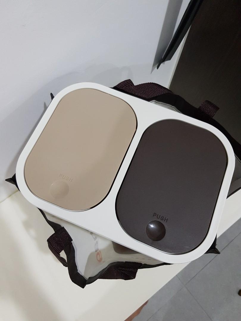 Waste bin with two openings and tic tac feature, Furniture & Home ...
