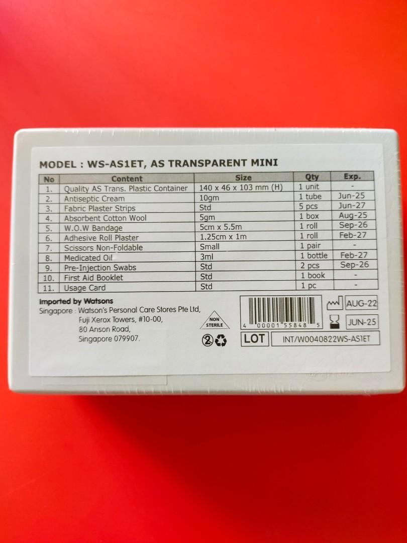 Watsons First Aid Kit Mini Travel Set, Health & Nutrition, Medical ...