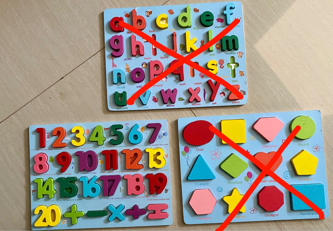 Wooden Letters, numbers & shapes, Hobbies & Toys, Toys & Games on Carousell