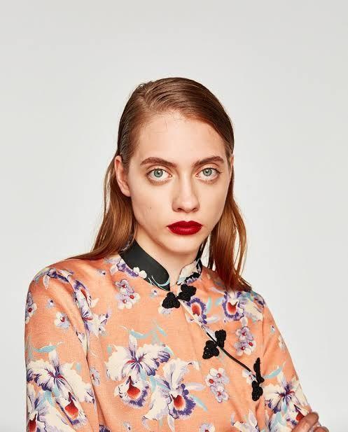 Zara bell sleeve satin floral print chinese inspired, Women's Fashion ...