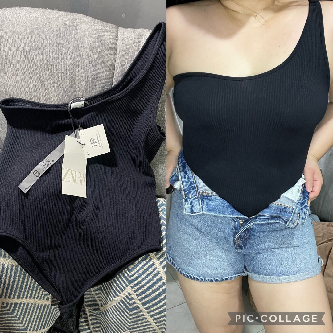 Zara limitless contour collection black bodysuit, Women's Fashion, Tops ...