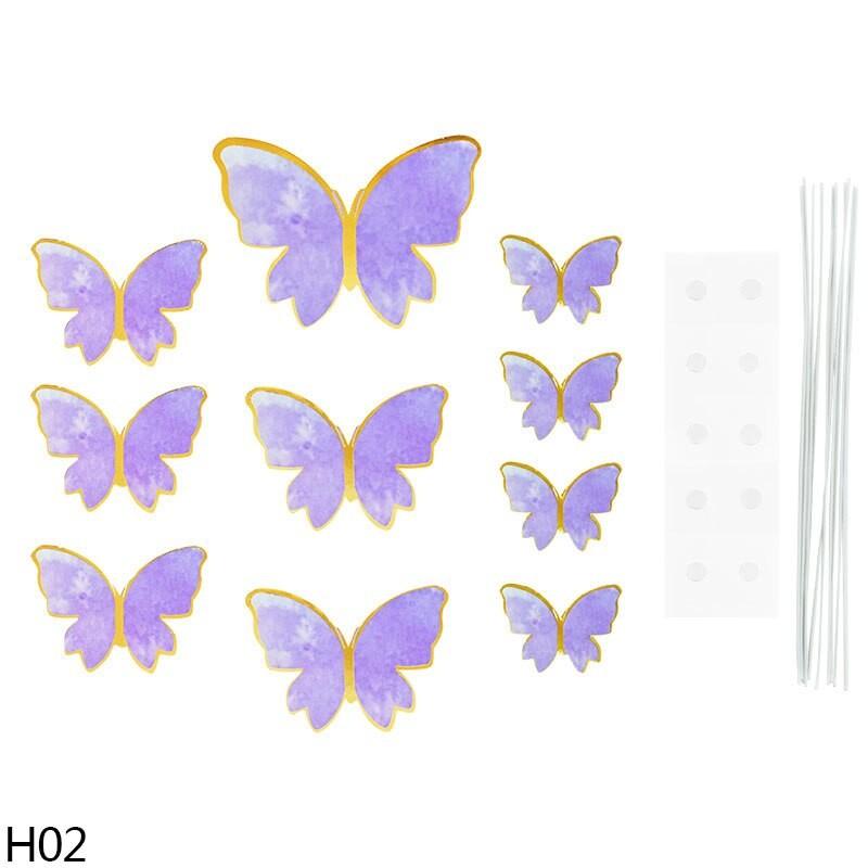 10 piece butterfly cake topper birthday cake decoration wedding ...