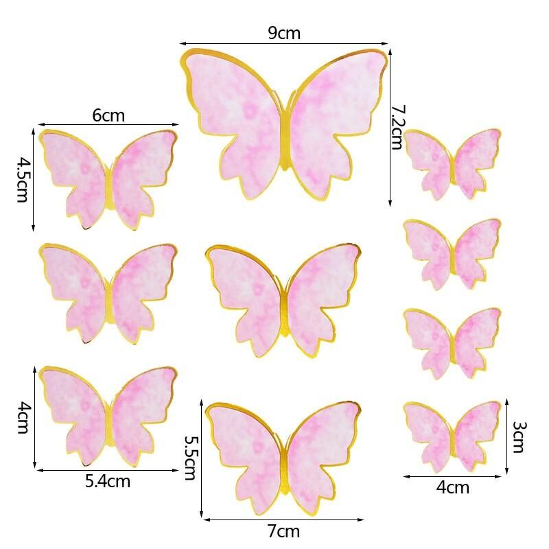 10 piece butterfly cake topper birthday cake decoration wedding ...