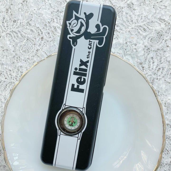 1989年 felix the cat vintage watch (連原裝鐵盒）, 名牌, 手錶 - Carousell