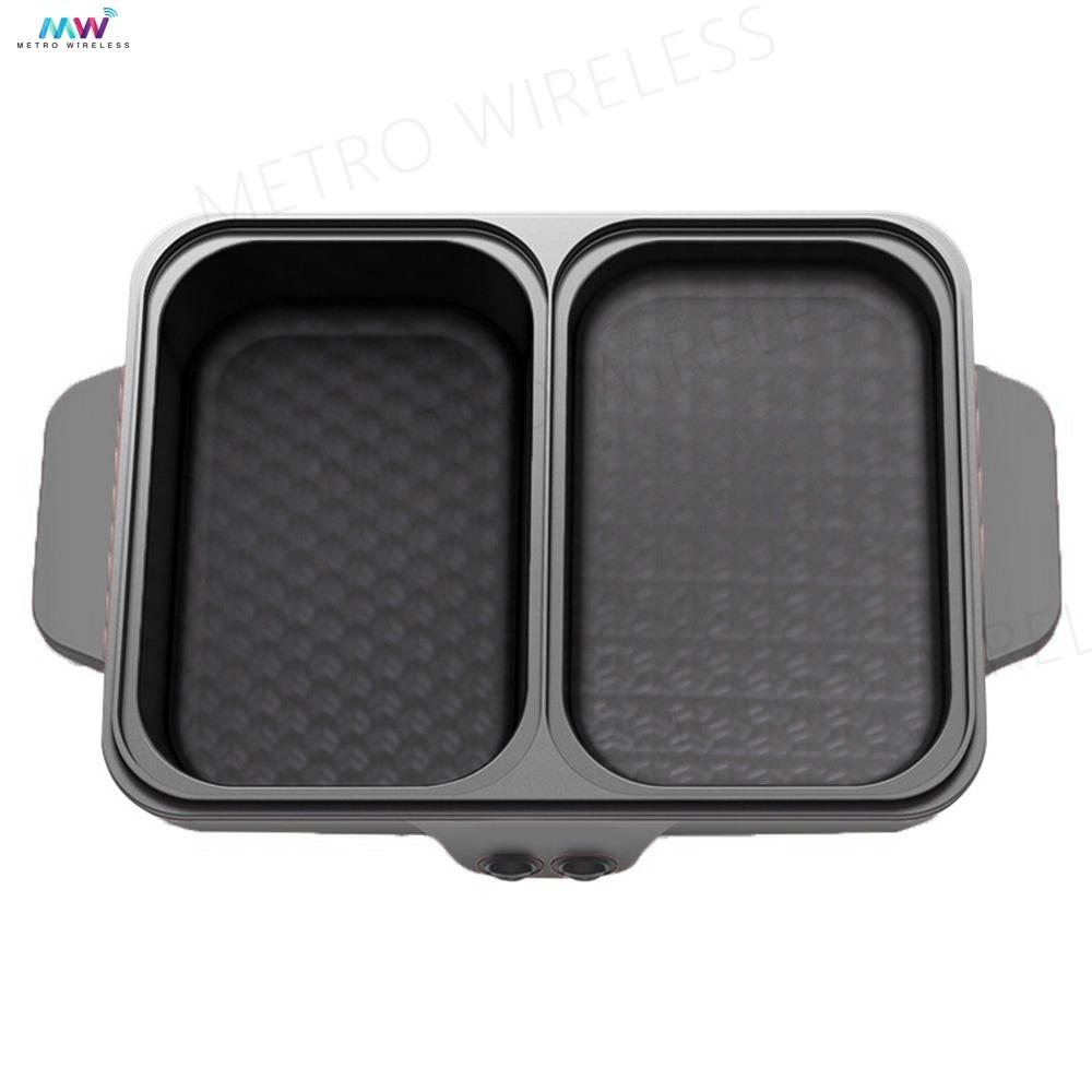 2 in 1 Electric Non stick Hotpot Grill Fry Stir-Fry Mini Portable ...