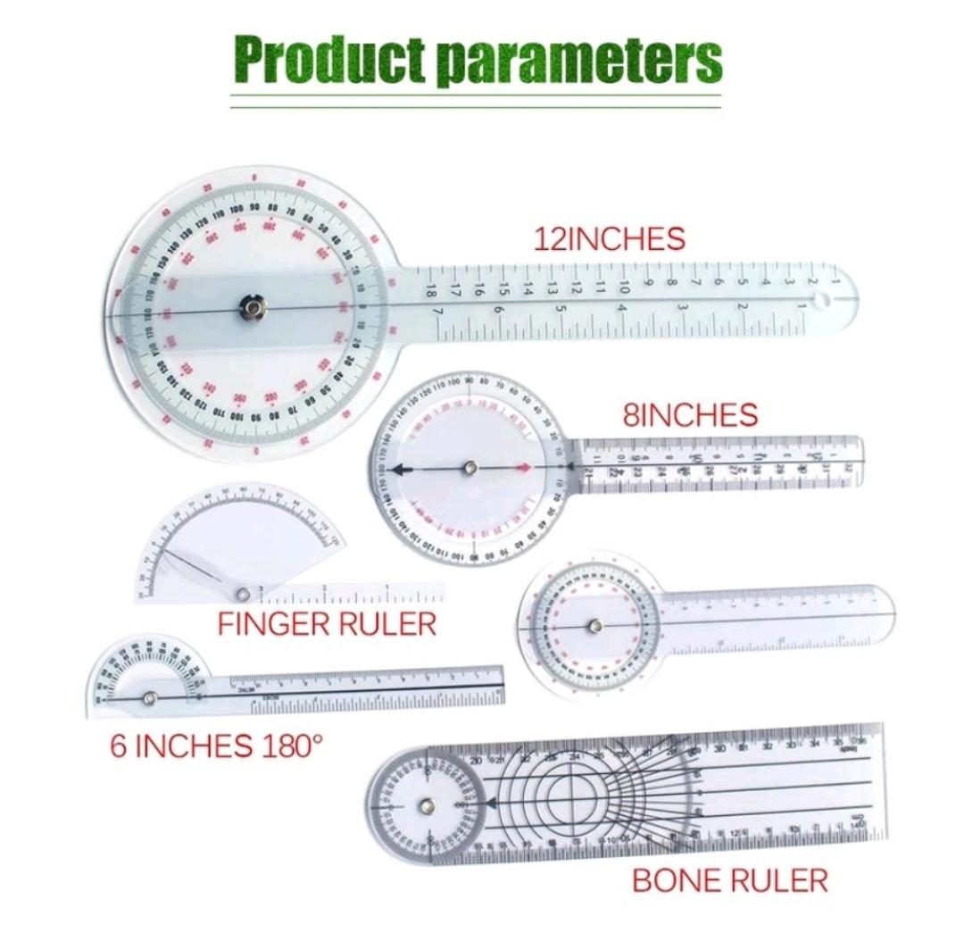SET Spinal Finger Goniometer Protractors Useful Multi-Ruler Angle ...