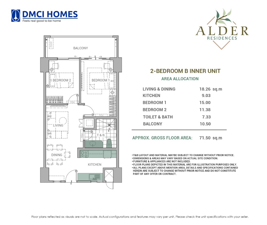 71.50sqm 2BR Alder Residences Pre-selling Condo in Acacia Estates ...