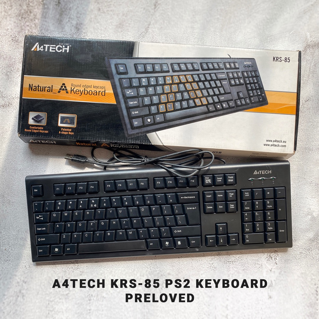 A4TECH KRS-85 PS2 WIRED KEYBOARD (PRELOVED), Computers & Tech, Parts & Accessories, Computer ...