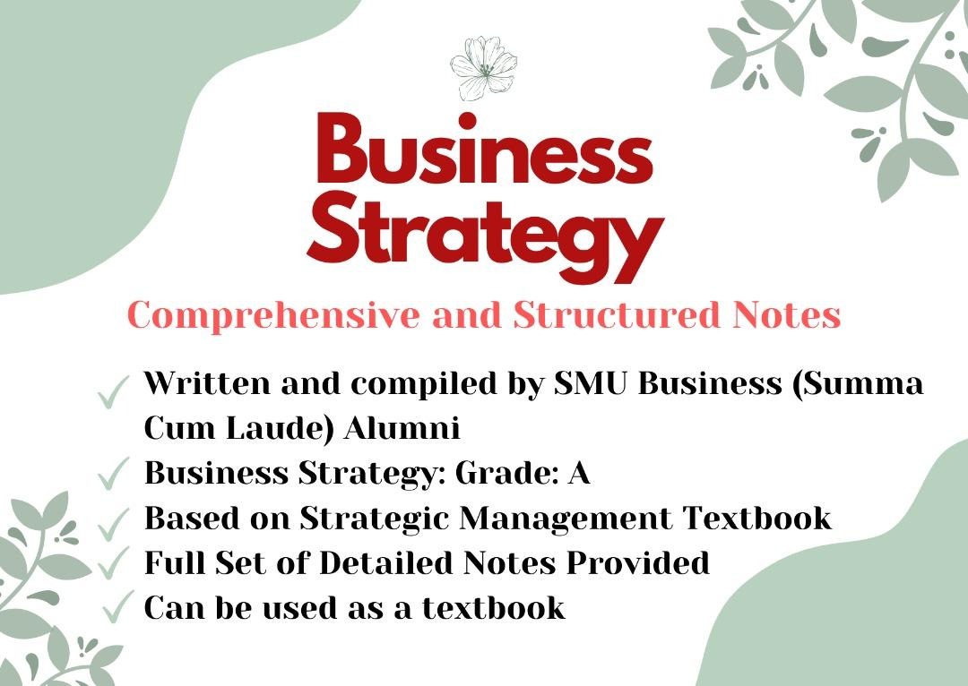 [A Grade] Business Strategy Comprehensive Study Notes, University ...