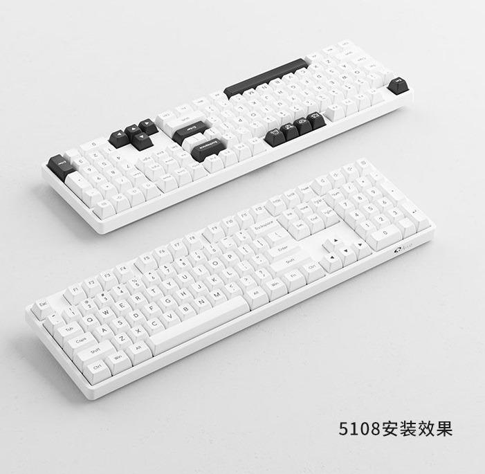AKKO SAL Black on White keycaps BOW double shot PBT AKKO keychron GMMK ...