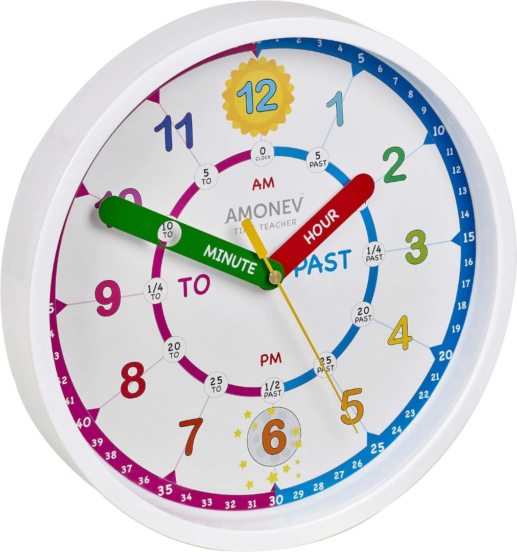 Amonev Time Teacher Scope Wall Clock V3, Teach Children to Instantly ...