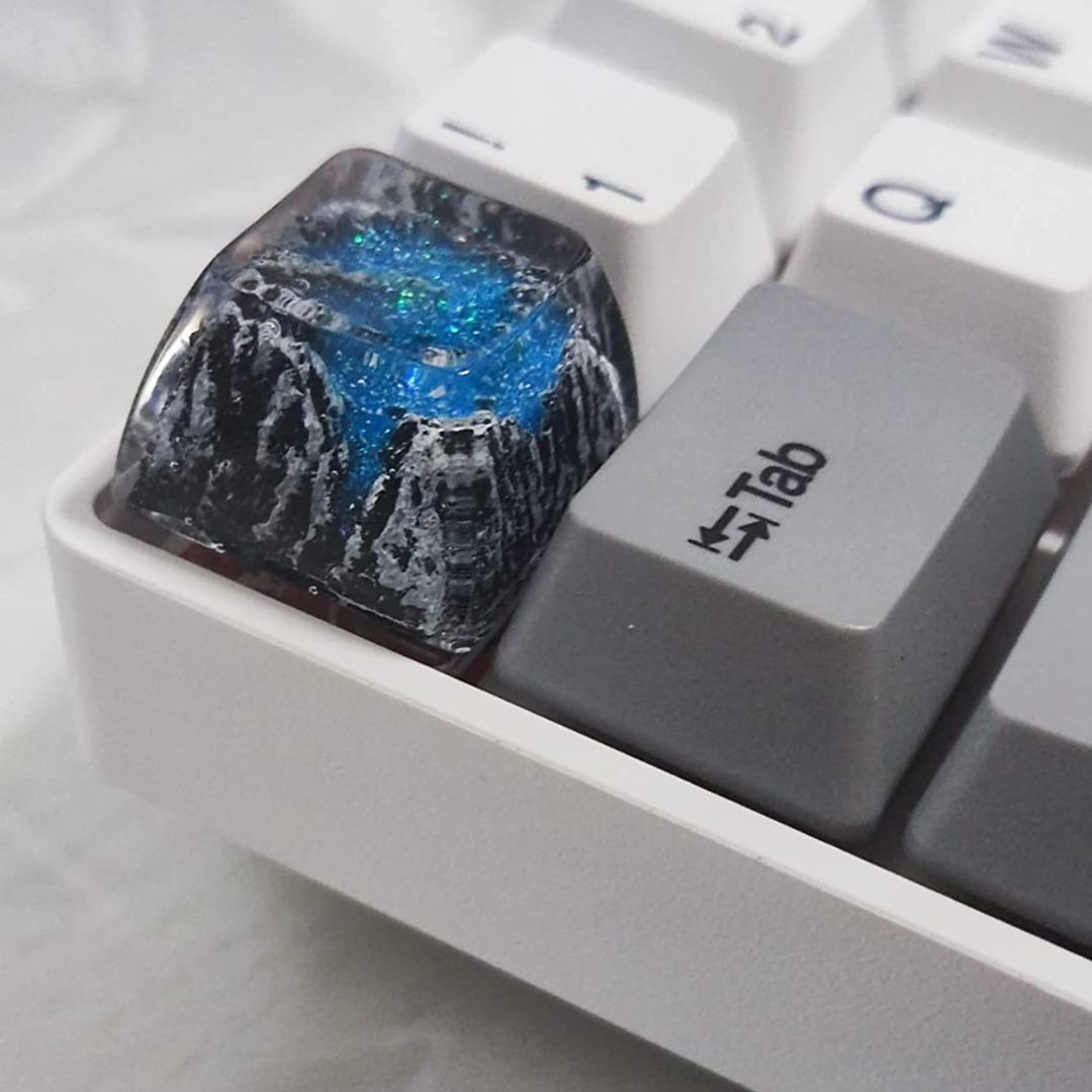 Artisan mountain keycaps for mechanical keyboard (blue lava), Computers ...