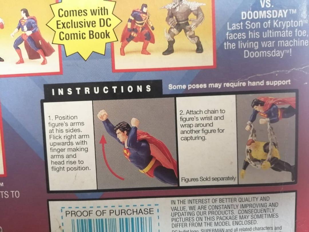 AUTHENTIC 1995 SUPERMAN MAN OF STEEL ACTION FIGURE by KENNER - Power ...