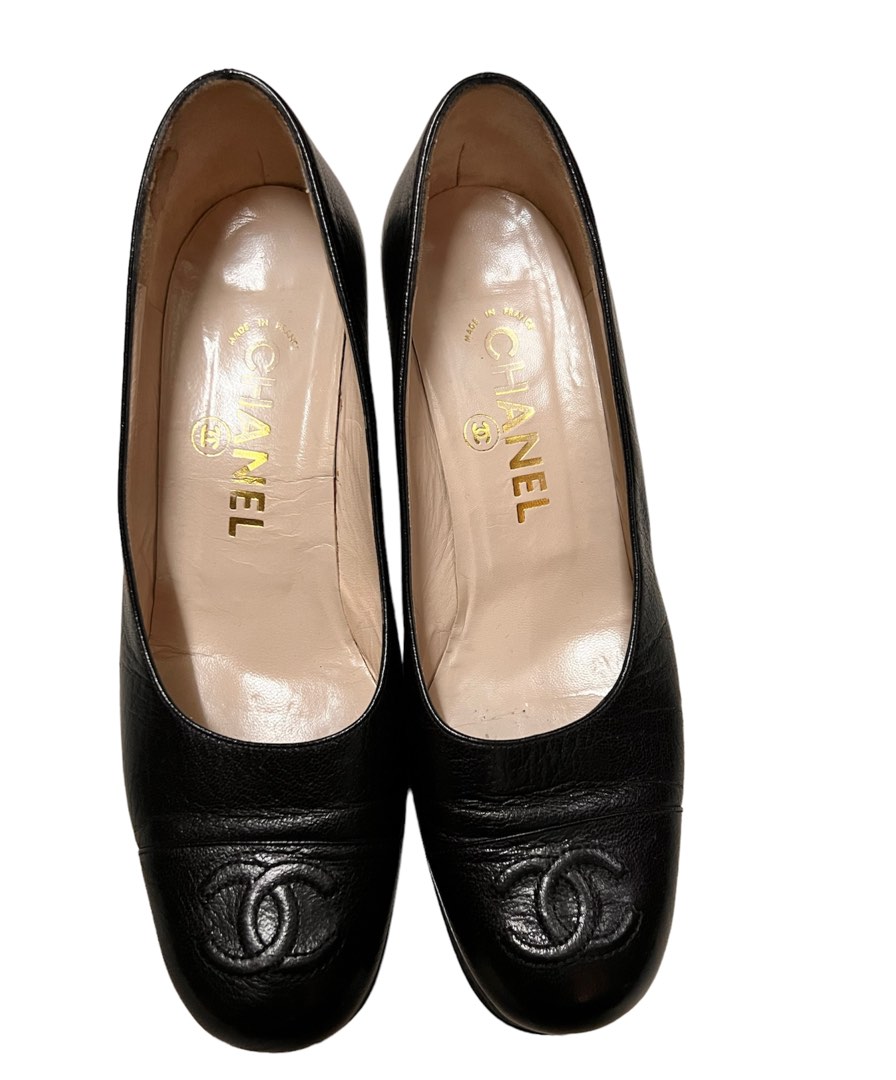 Authentic Chanel Cap Toe Heel, Women's Fashion, Footwear, Heels on ...