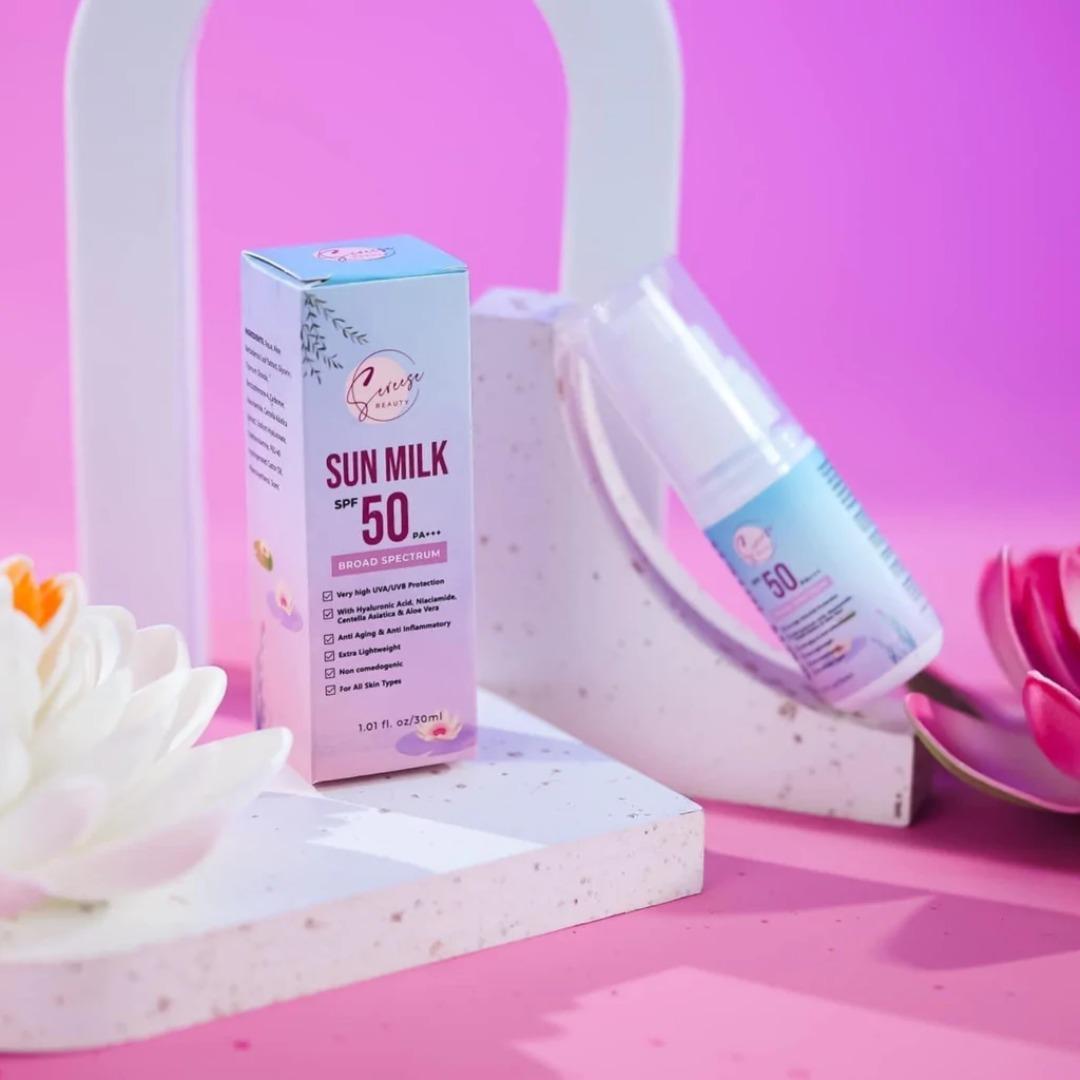 Authentic Sereese Beauty Sun Milk SPF 50 PA+++ Sunscreen 30 ml, Beauty ...