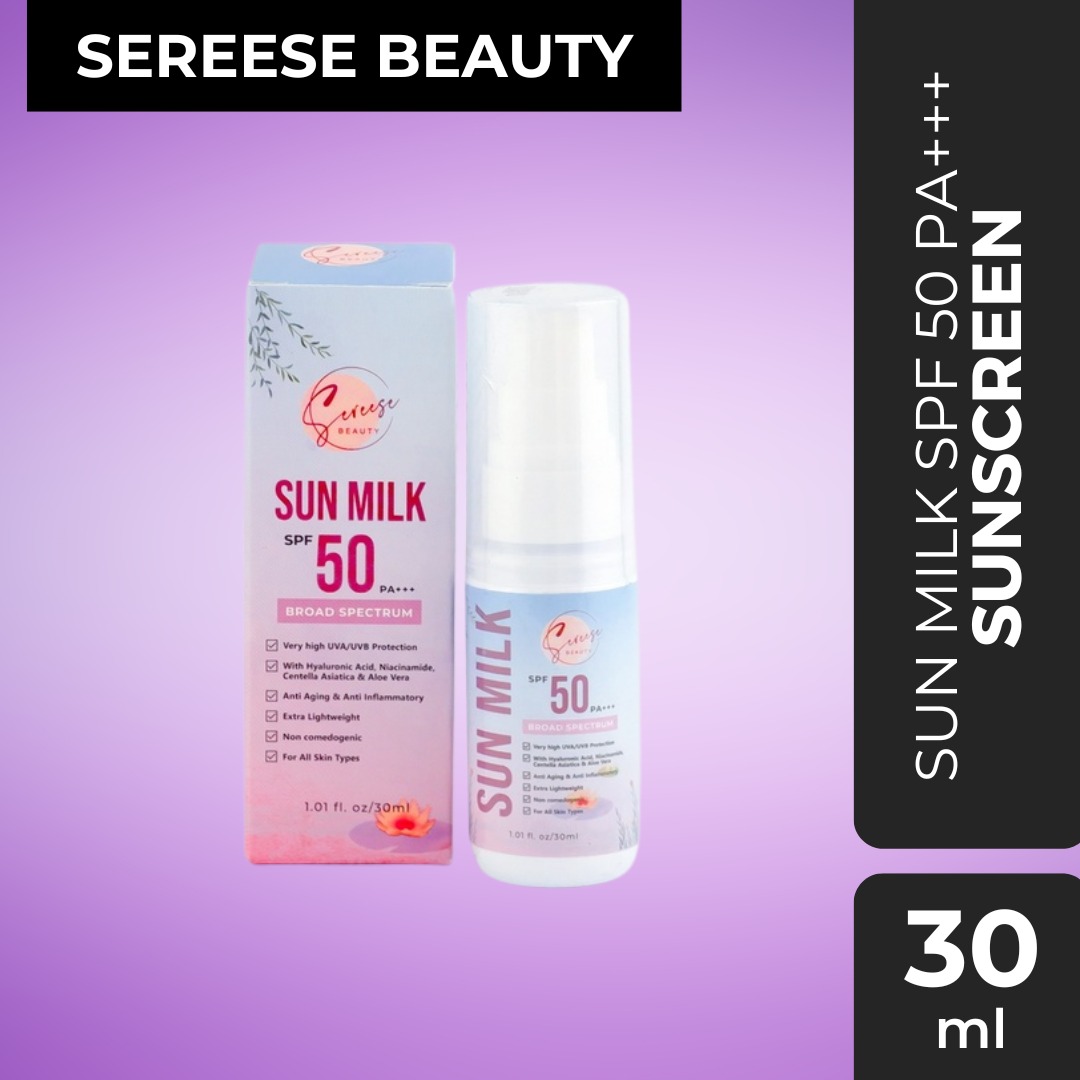 Authentic Sereese Beauty Sun Milk SPF 50 PA+++ Sunscreen 30 ml, Beauty ...