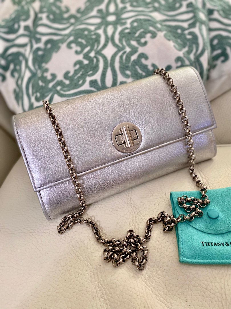 Authentic Tiffany Wallet on Chain WOC, Luxury, Bags & Wallets on Carousell
