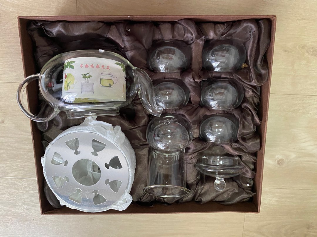 Brand new glass Chinese tea set, Furniture & Home Living, Kitchenware ...