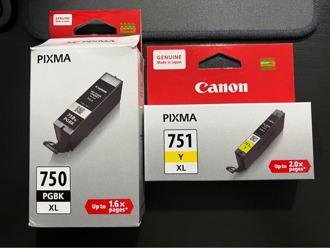 Canon 750-PGBK XL, 751-Y XL, Computers & Tech, Printers, Scanners ...
