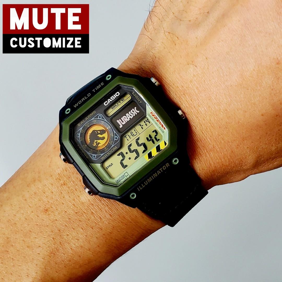 CASIO 侏羅紀 AE-1200 MOD custom made watch 全新 原裝 MUTE CUSTOMIZE, 男裝, 手錶及配件 ...