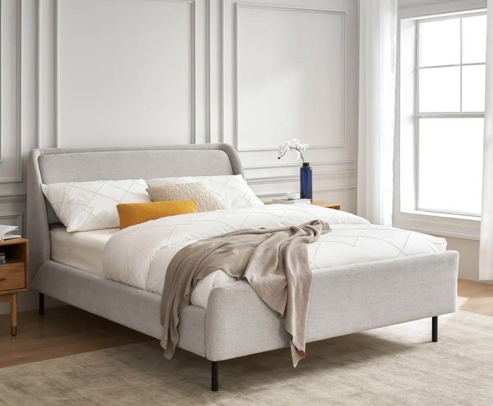 Castlery King Billie Bed Frame, Gray, Furniture & Home Living, Furniture, Bed Frames ...