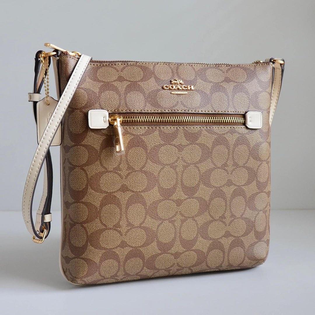 Coach Rowan File Bag in Signature Canvas (white), Women's Fashion, Bags ...