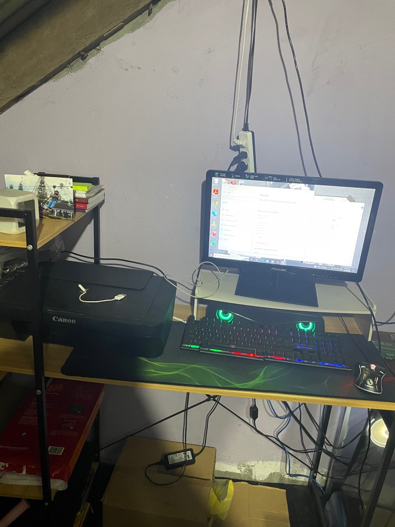 Computer Set! W/ Canon Printer and Computer Table, Computers & Tech ...