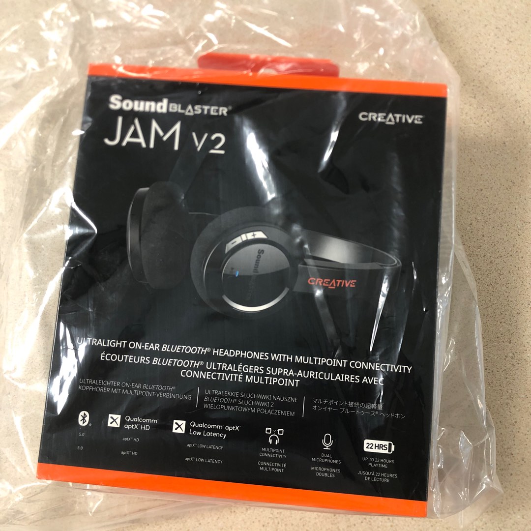 Creative Sound Blaster JAM V2 Ultralight on-ear Bluetooth headphone ...