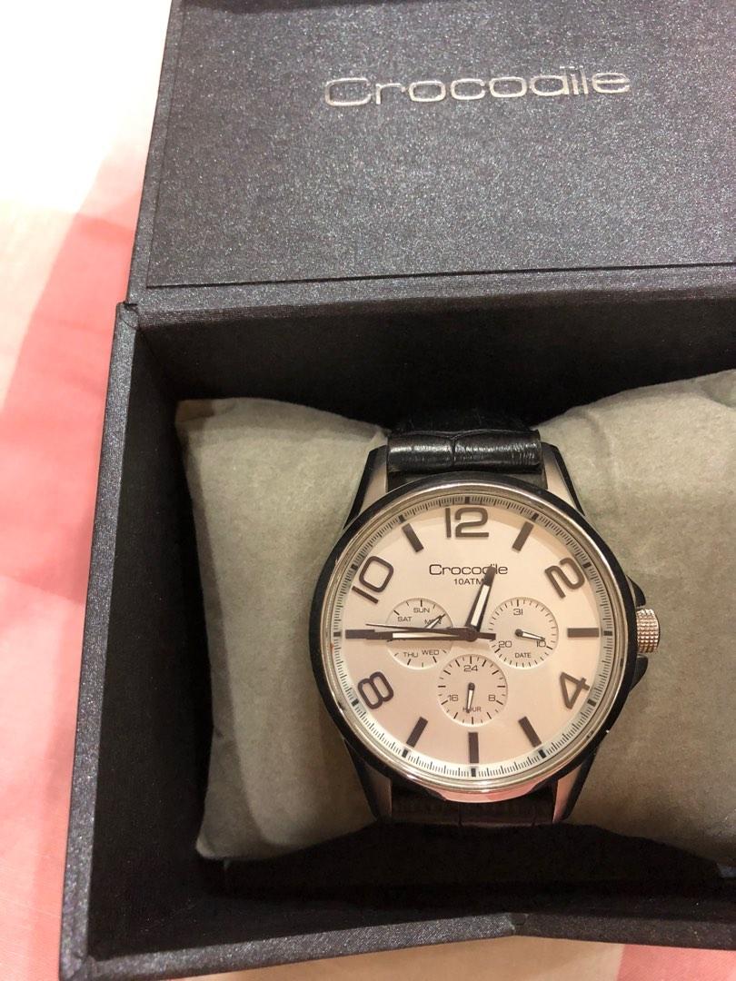 Crocodile Watch with Leather Strap, Men's Fashion, Watches ...