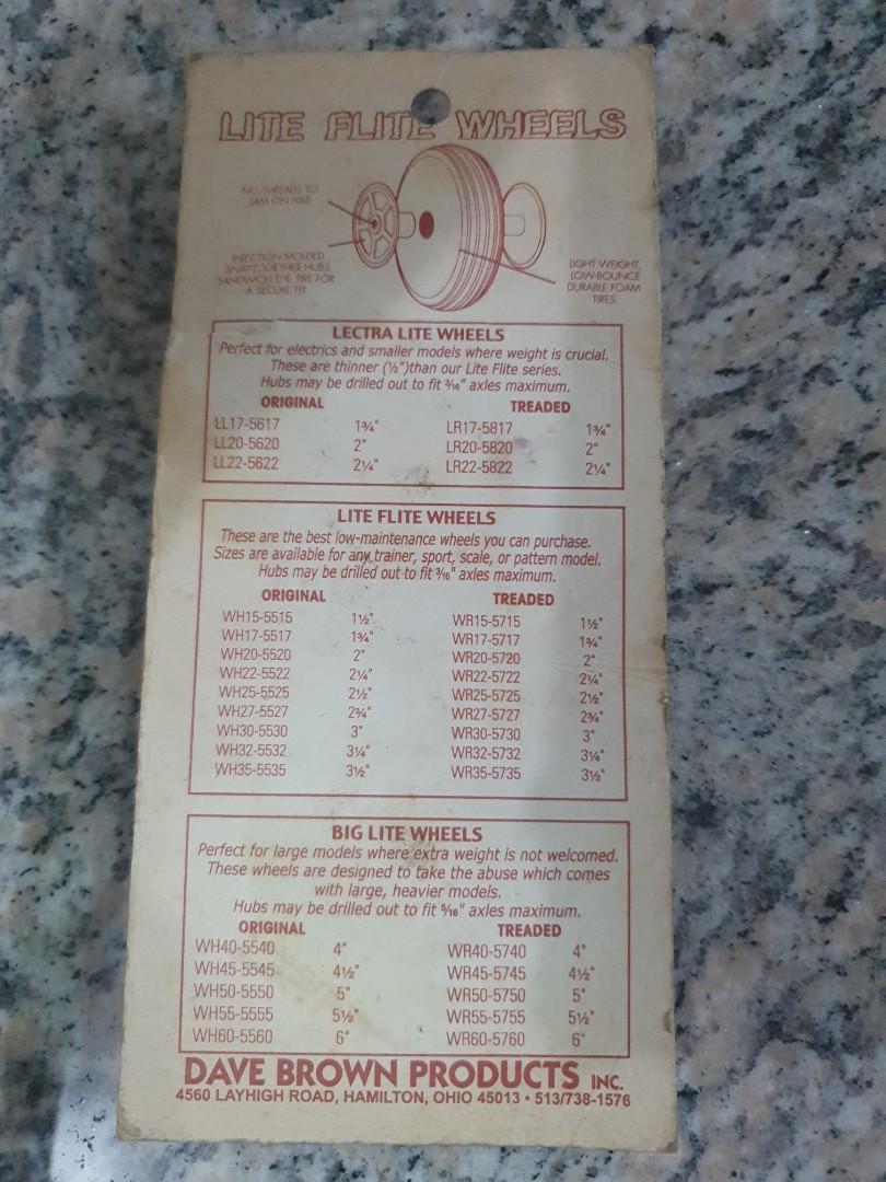 Dave Brown Lite flite wheels - RC plane, Hobbies & Toys, Toys & Games ...