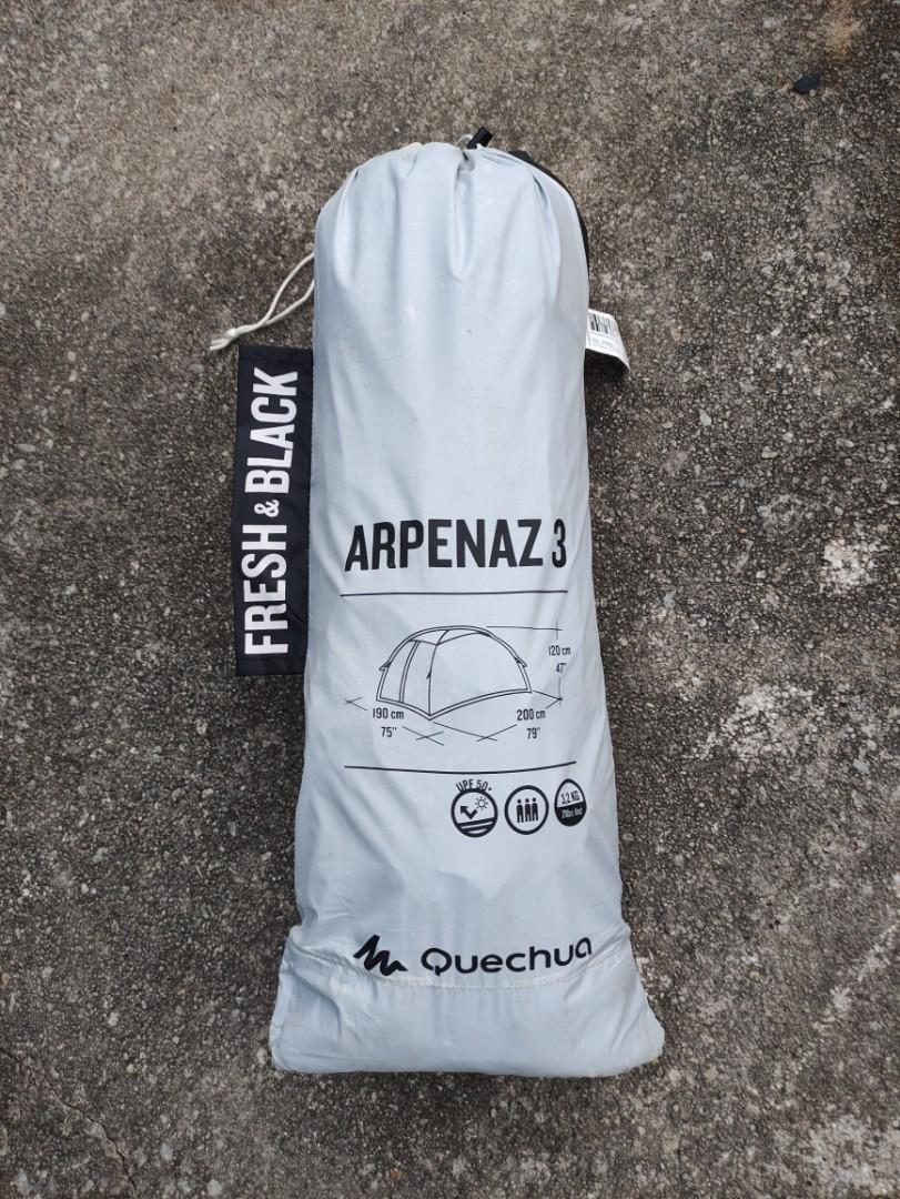 Decathlon Arpenaz 3 Fresh & Black Camping Tent 3 Person, Sports ...
