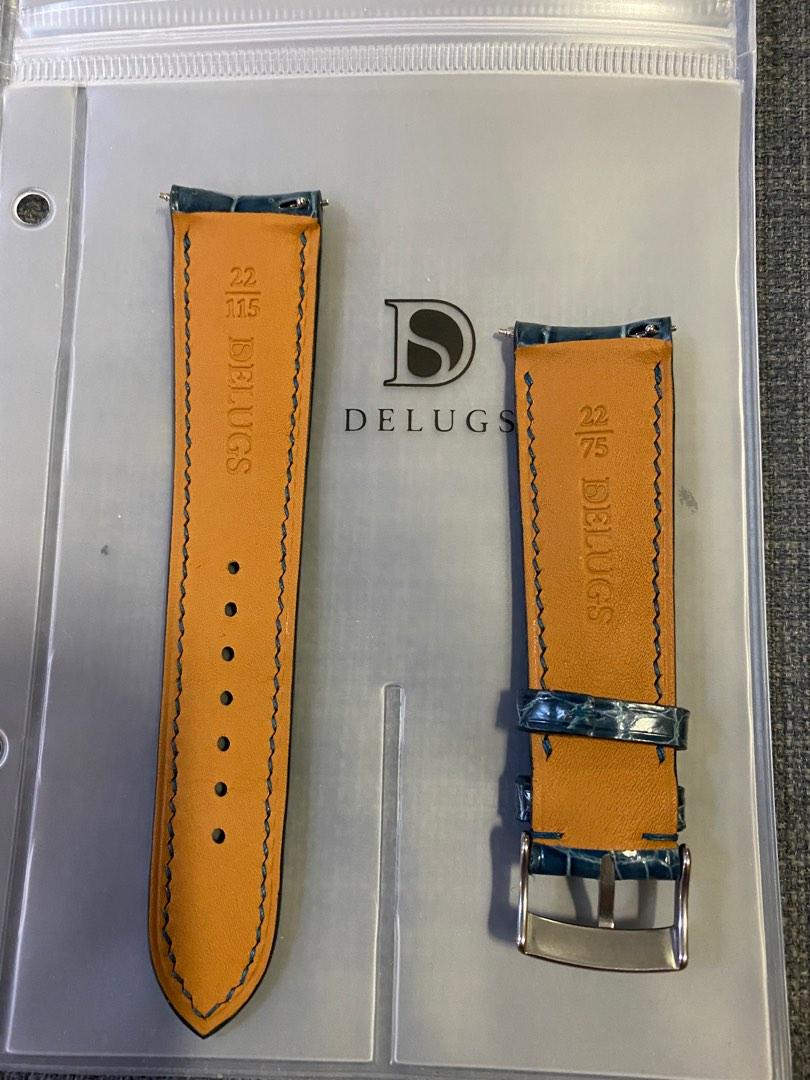 Delug Alligator Watch Strap - Peacock Blue, Men's Fashion, Watches ...