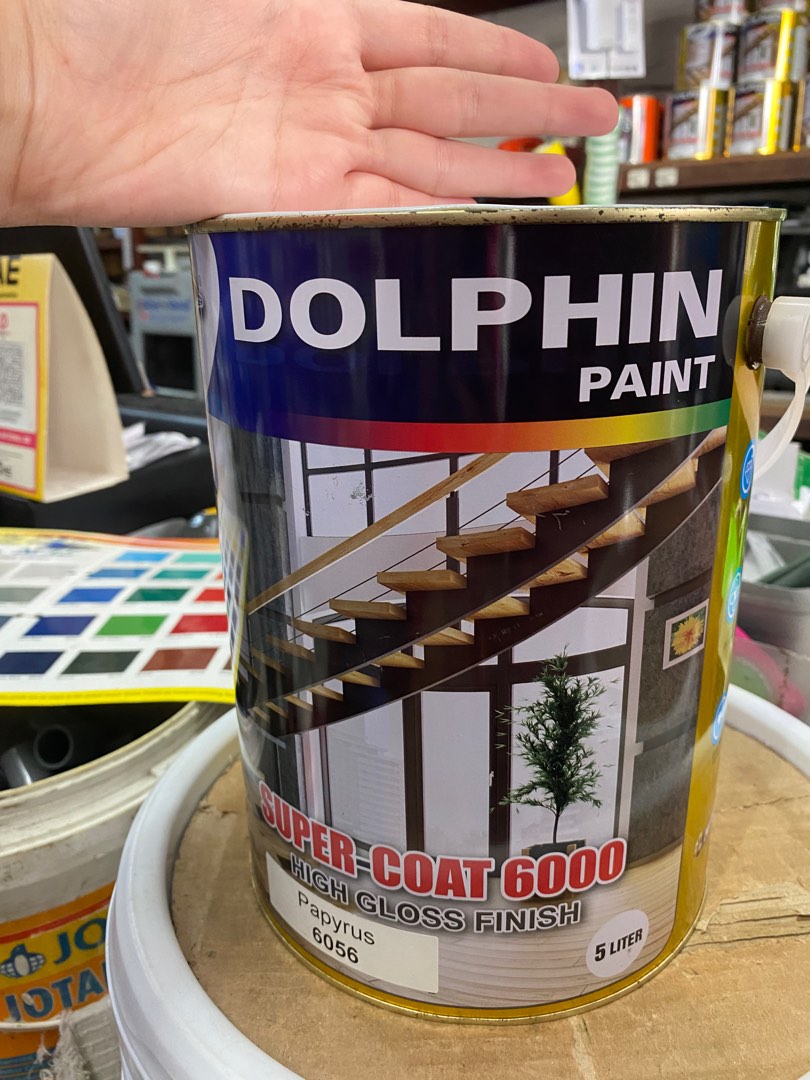 Dolphin paint/ cat minyak, Furniture & Home Living, Home Improvement ...