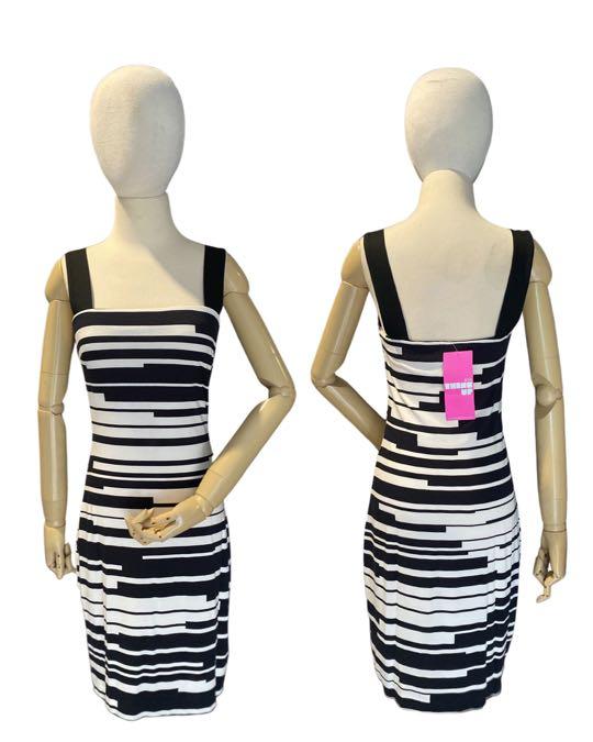 Dress black and white merk mango, Fesyen Wanita, Pakaian Wanita, Gaun ...