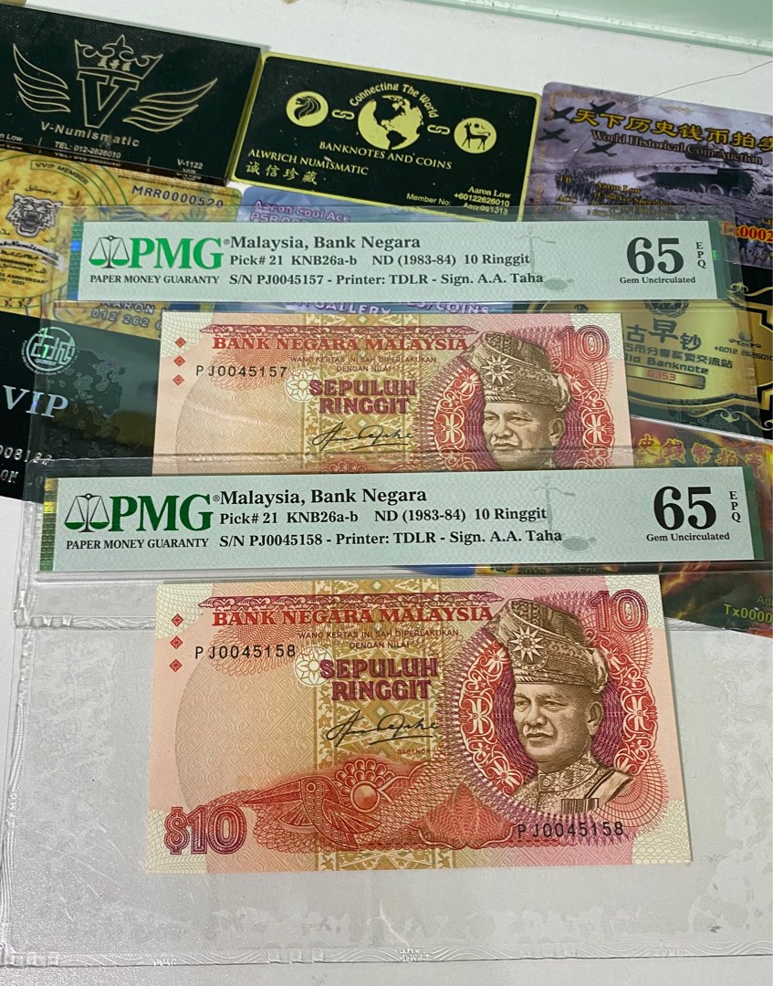 Duit lama Siri 5 RM10 banknote PMG 65 EPQ, Hobbies & Toys, Collectibles & Memorabilia, Currency ...
