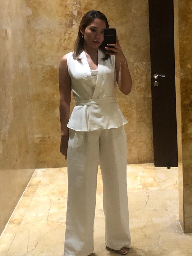 Elegant White Coordinates, Women's Fashion, Dresses & Sets, Sets or ...