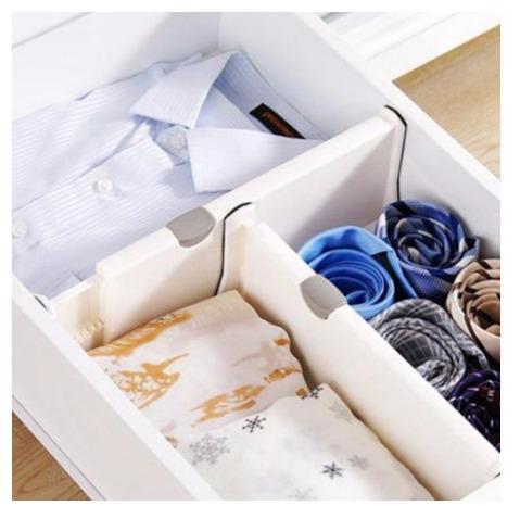 EXTENDABLE DRAWER PARTITION ADJUSTABLE STORAGE DIVIDER WARDROBE CLOTHES ...