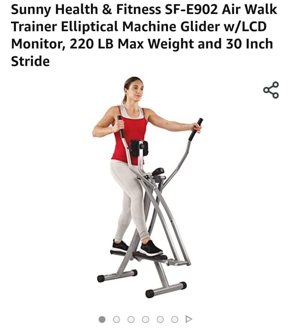 Foldable Air Walk Trainer Elliptical Machine Glider w/LCD Monitor ...