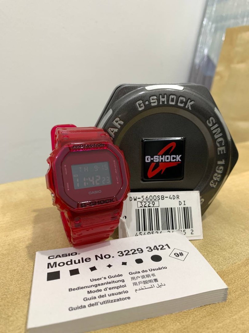 G-Shock DW5600SB-4DR (Jelly Merah), Men's Fashion, Watches ...