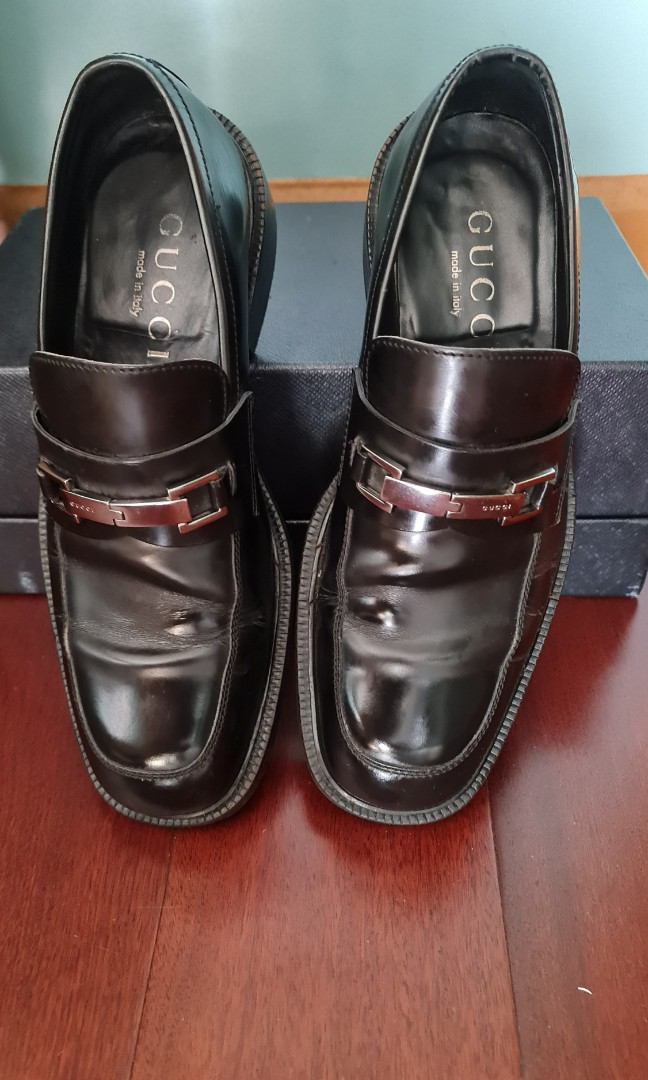 Gucci Leather Shoes with Buckle and Brand, Men's Fashion, Footwear ...