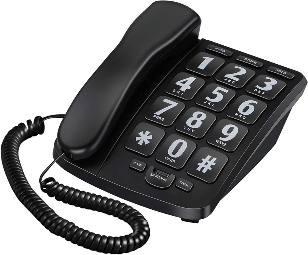 H5159 Riiai Big Button Landline, BigTel Amplified Wired Phones Sound ...