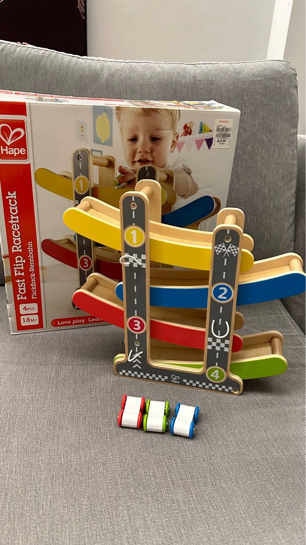 Hape fast flip racetrack, Babies & Kids, Infant Playtime on Carousell