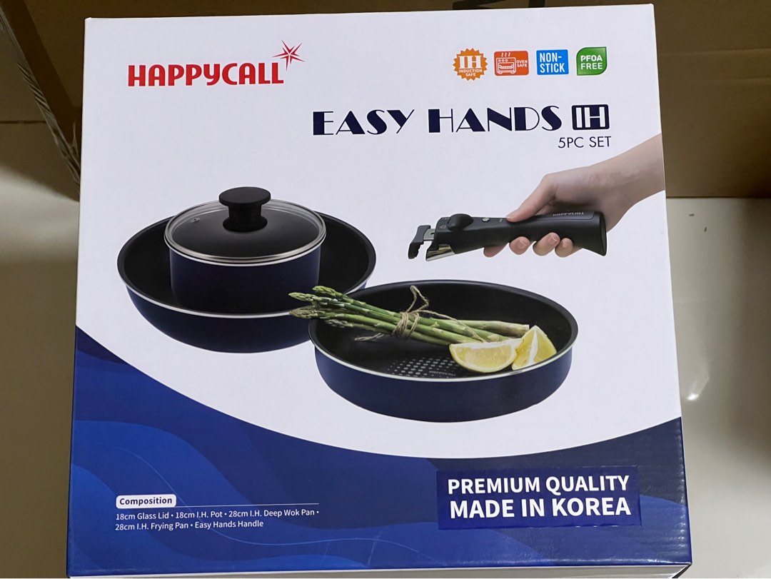 HAPPYCALL IH EASY HANDS 5-PC COOKWARE SET - BLUE, Furniture & Home ...