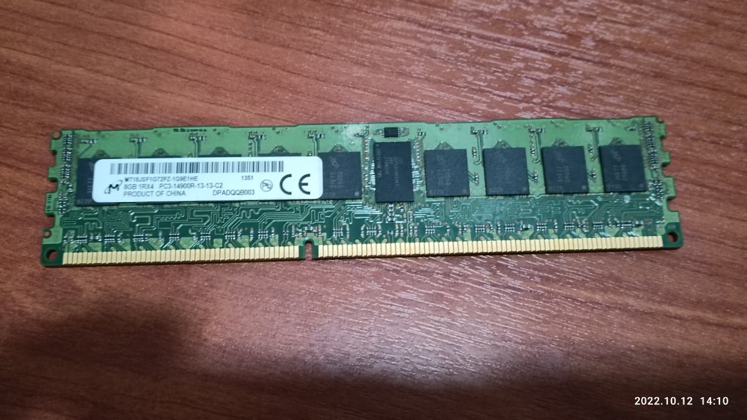 HP (MICRON) 8GB PC3-14900R ECC RAM, Computers & Tech, Parts ...