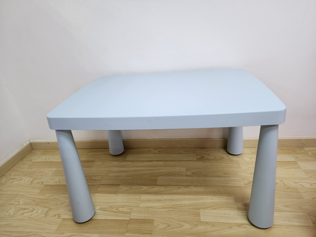 Ikea Mammut Rectangle Light Blue Plastic Table, Babies & Kids, Baby ...