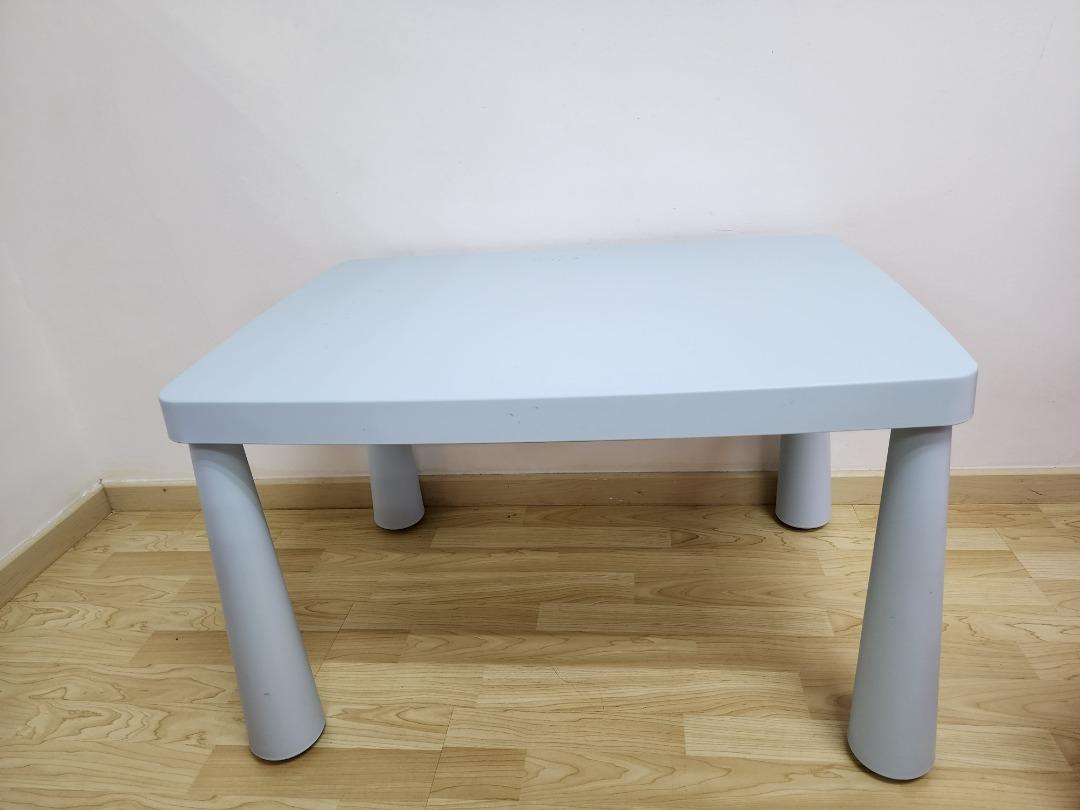 Ikea Mammut Rectangle Light Blue Plastic Table, Babies & Kids, Baby ...
