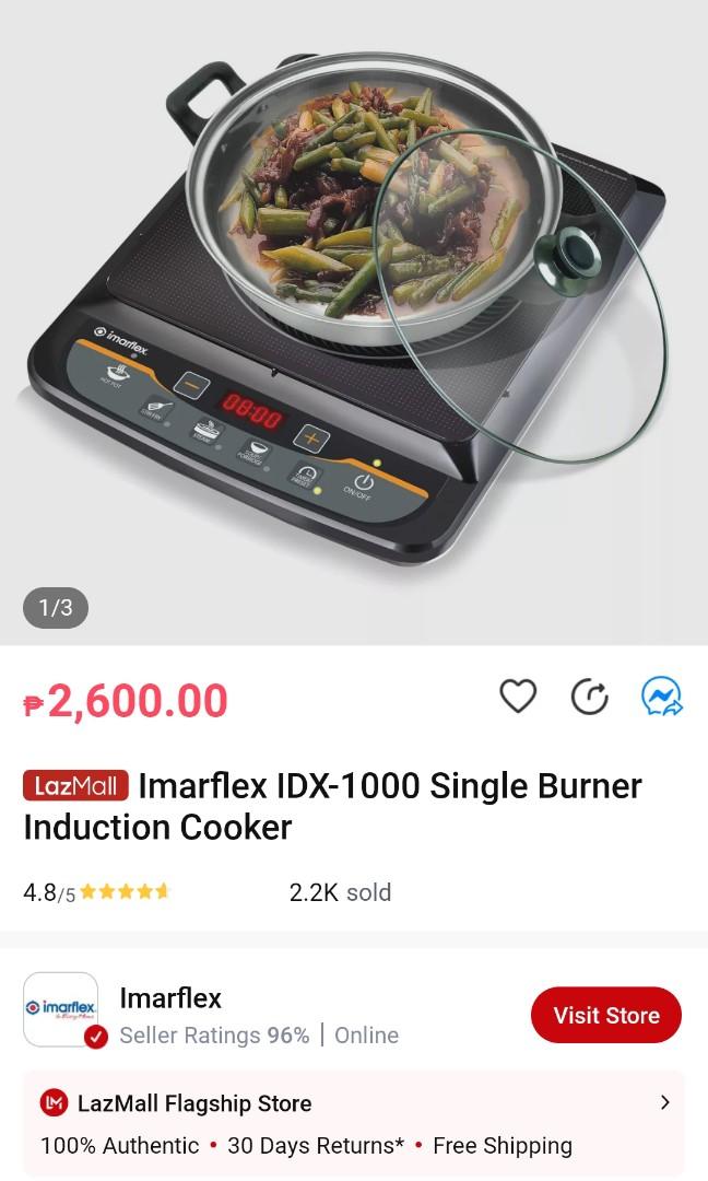 Imarflex Induction Cooker IDX1000 Single Burner, TV & Home Appliances ...