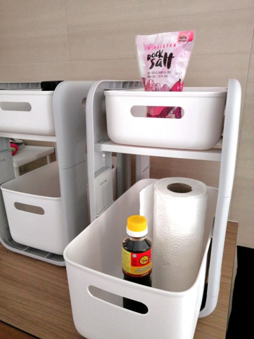 Kitchen organiser 2 tier drawers (big) multipurpose storage space saver ...