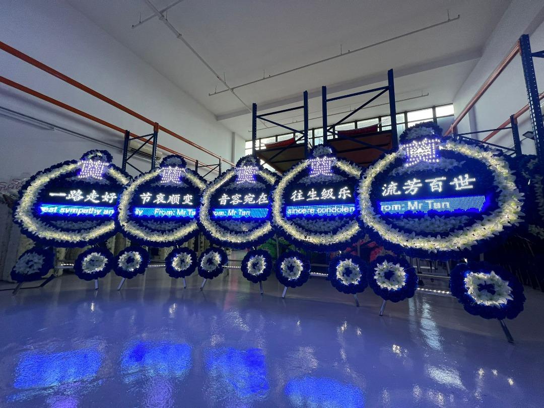 LED Wreaths | Funeral Condolence Flowers Round Wreaths Blue, Everything ...